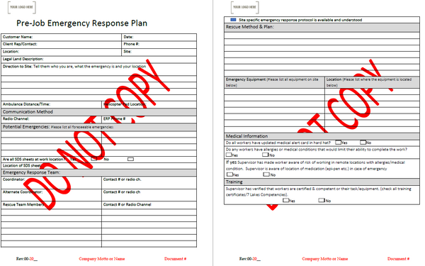 Emergency Response Plan Template Emergency Response Plan Checklist