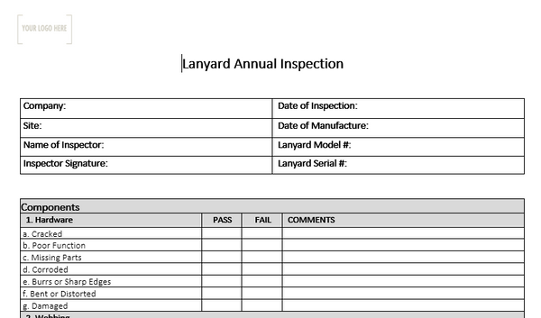 Lanyard Annual Inspection – Stallion Safety, Training & Swag