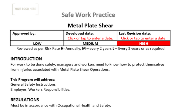 Metal Plate Shear Safe Work Practice – Stallion Safety, Training & Swag