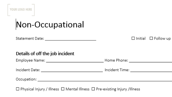 Non Occupational Form – Stallion Safety, Training & Swag