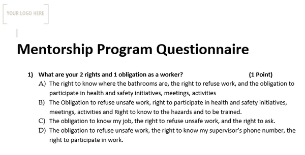 Short Service Worker Mentorship Program – Stallion Safety, Training & Swag